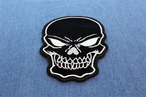 Black Skull Patch Biker Skull Patches By Ivamis Patches