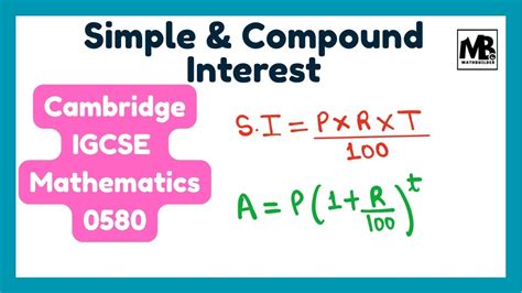 Simple And Compound Interest Igcse Mathematics Math Igcsemath Gcse