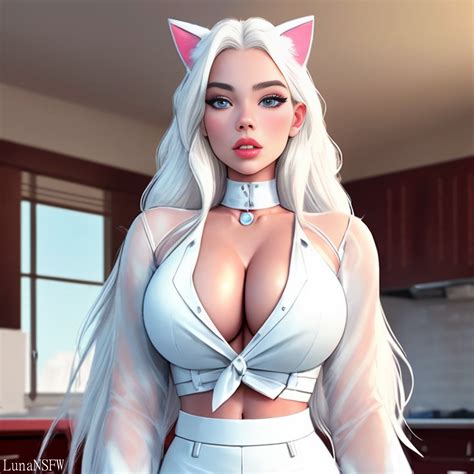 Rule 34 Ai Generated Big Breasts Breasts Cat Ears Catgirl Cleavage