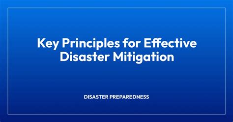 Key Principles For Effective Disaster Mitigation • Disaster Shiksha