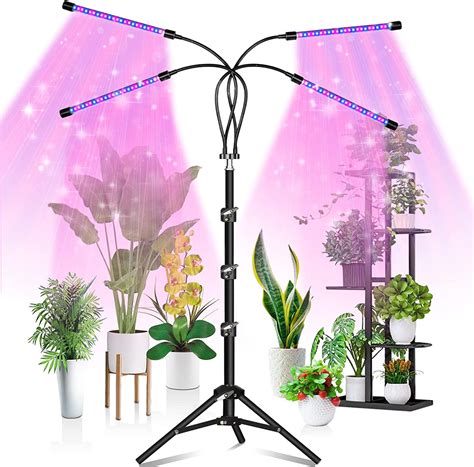 Gooingtop Indoor Plant Grow Lights With Stand Red Blue Led Spectrum