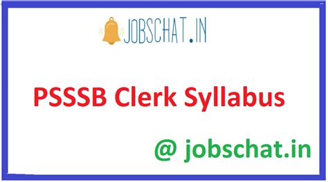 Psssb Clerk Syllabus 2021 Exam Pattern Clerk It Accounts