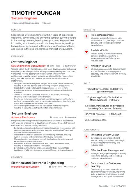 3 Systems Engineer Cv Examples For 2023
