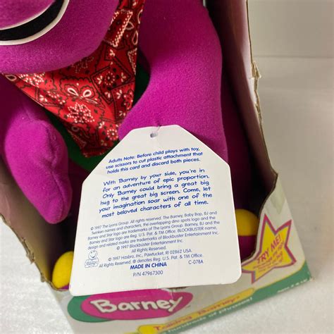 Talking Barney Great Adventure Blockbuster Exclusive Playskool 1997