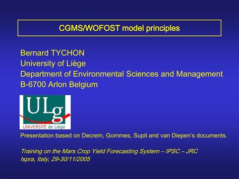 Ppt Cgms Wofost Model Principles Powerpoint Presentation Free