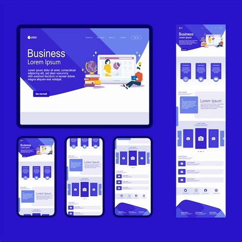 Responsive Business Website Template Premium Vector