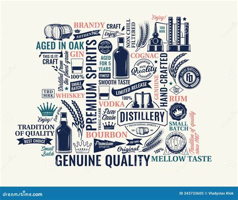 Alcoholic Drinks Labels Vector Illustration 136520836