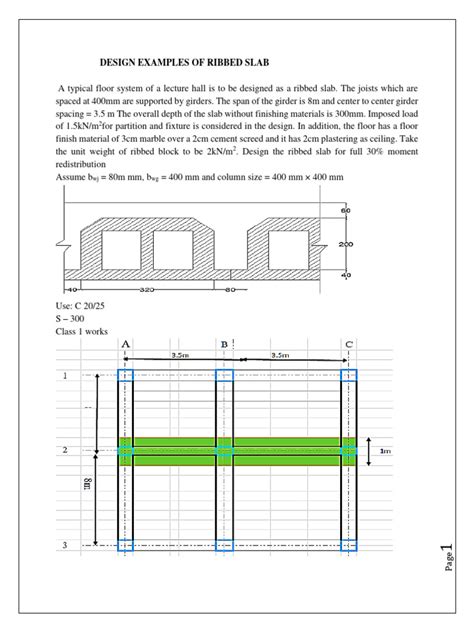 Ribbed Slab Design Pdf Beam Structure Bending
