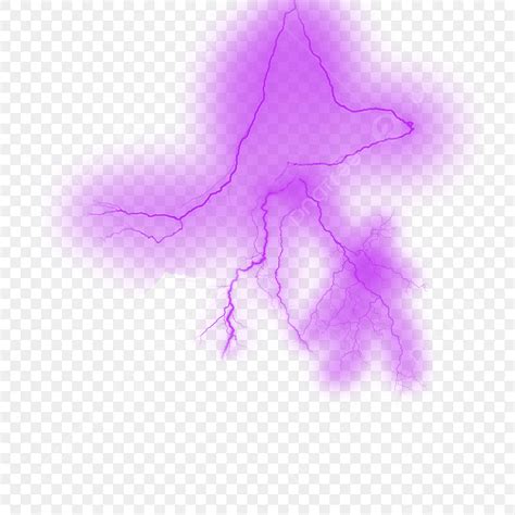 Realistic Purple Lightning Decorative Element Lightning Realistic