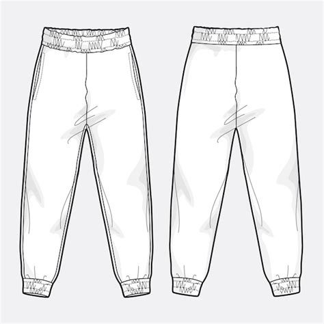 Premium Vector Sweatpants Technical Drawing Vector Illustration