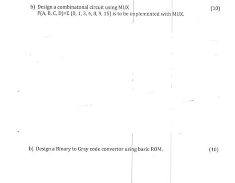 Solved B Design A Combinatonal Circuit Using MUX F A B C Chegg Com