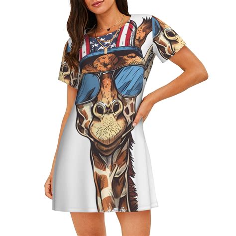 Rocae American Giraffe Style For Nightgowns For Women Sleep Shirts