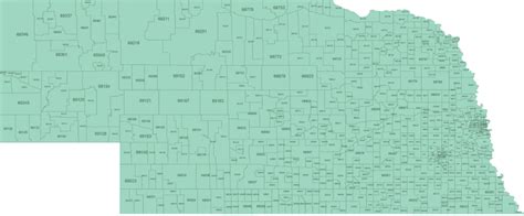 Nebraska Zip Code Map Basic Your Vector