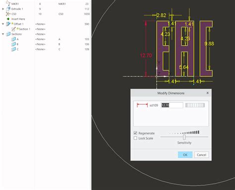 solved modify dimension slider controls outside of sketch ptc