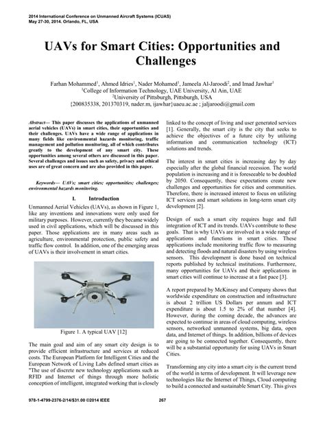 Pdf Uavs For Smart Cities Opportunities And Challenges