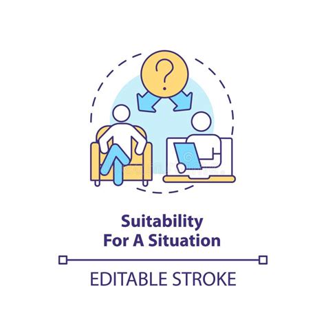 2d Suitable For A Situation Linear Icon Concept Stock Vector