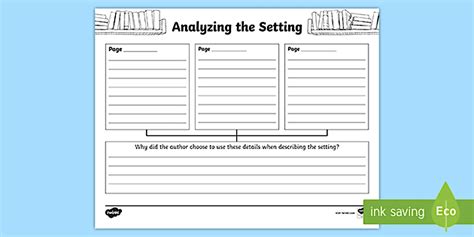 Analyzing The Setting Worksheet Ela Resource Twinkl