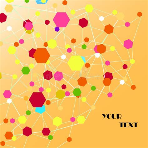 Abstract Geometric Shapes Of Molecular Compounds Stock Illustration