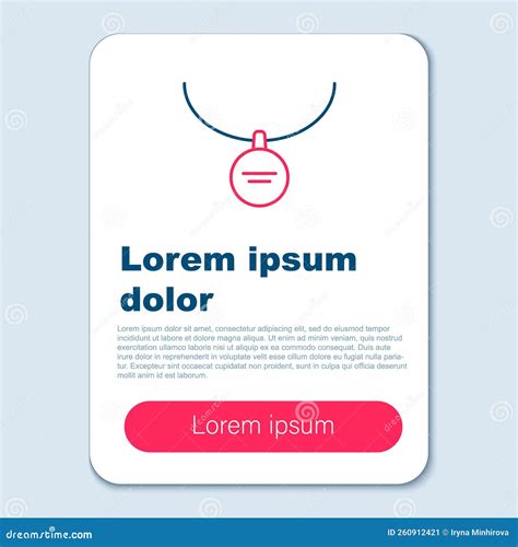 Line Locket On Necklace Icon Isolated On Grey Background Colorful