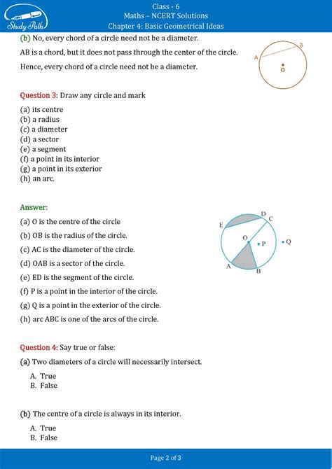 Ncert Solutions For Class 6 Maths Chapter 4 Basic Geometrical Ideas