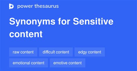 Sensitive Content Synonyms 41 Similar Phrases