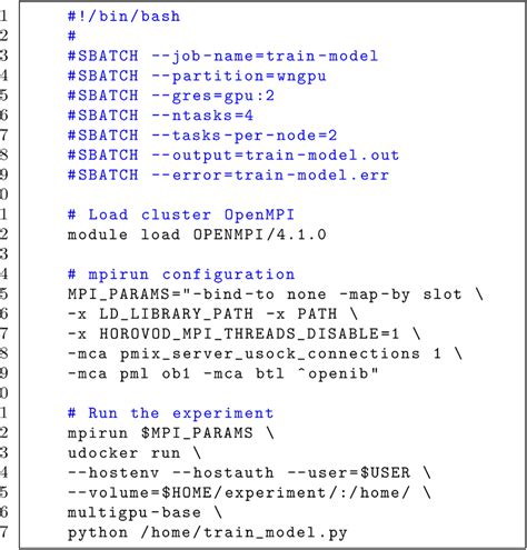 Example Of Bash Code To Run An Experiment Through An Udocker Container