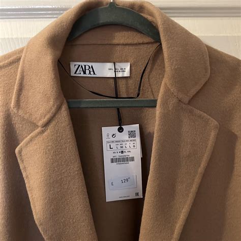 Zara Brown Long Wool Coat Tag Is Still On Depop