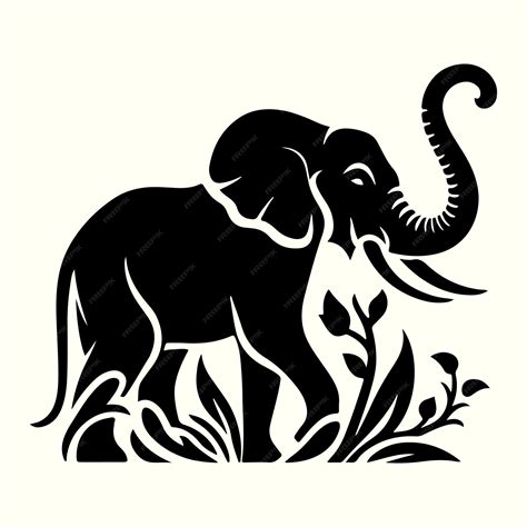 Elephants Silhouette Vector Illustration Premium Ai Generated Vector