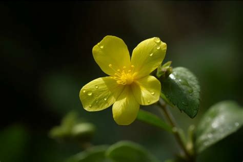 Damiana Flower Closeup Nature Plant Generate Ai