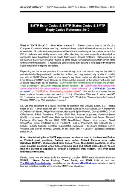 Network 3 Smtpserverstatuscodesandsmtperrorcodes Pdf