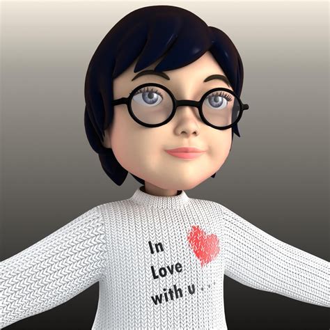 Tiny The Genius Girl Non Rig 3d Model 49 Max Obj Free3d