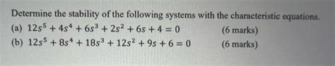 Solved Determine The Stability Of The Following Systems With Chegg