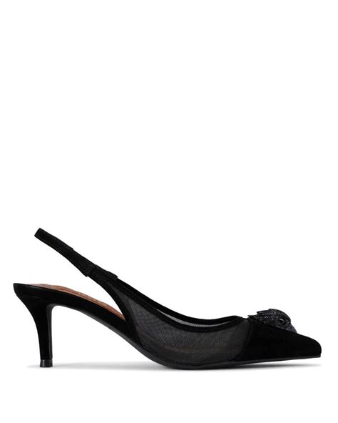 Kurt Geiger Mesh Belgravia Slingback Pumps In Black Lyst