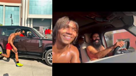 Video बाबा रामदेव ने दौड़ाई Land Rover Defender बिहारी टार्जन ने लगाई रेस Raja Yadav Viral