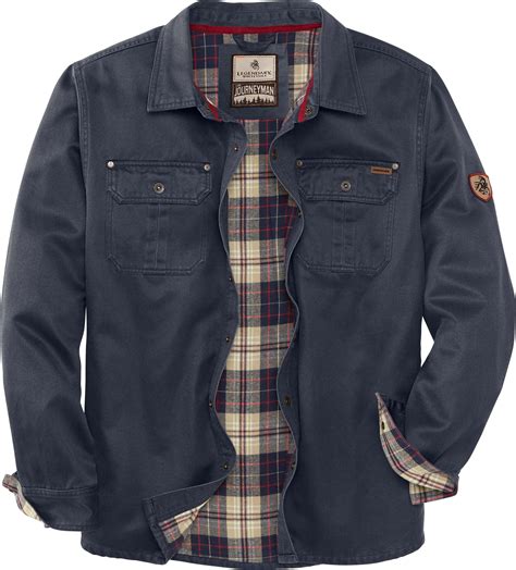 Legendary Whitetails Mens Journeyman Flannel Lined Shirt Jacket Water