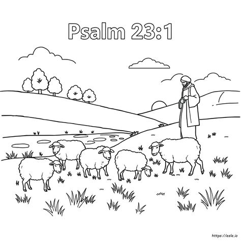 Coloriage Psaume 23 1