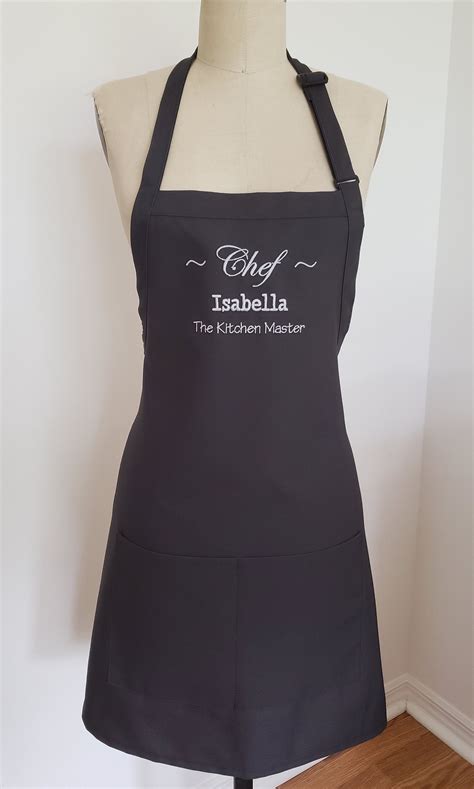 Black Personalized Embroidered Chef The Kitchen Master Apron