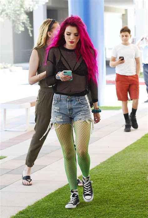 Bella Thorne Shows Neon Pink Hairdo Out In Hollywood 06 14 2017