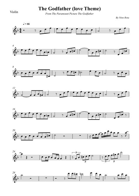 The Godfather Love Theme Arr Wesley S Silva By Nino Rota Sheet