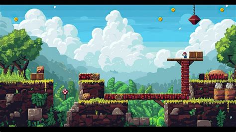 Premium Photo Pixel Platformer Style Level Jumping Game Computer Console Gameplay Gamedev
