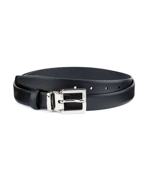Buy 1 Inch Black Leather Belt Italian Buckle