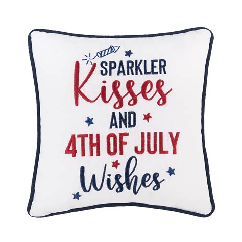 Patriotic Sparkler Kisses And 4th Of July Kisses Embroidered Mini