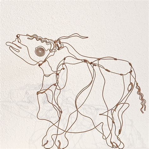 Mid Century Baling Wire Bull Sculpture By Paul Gershowitz Modern Redux