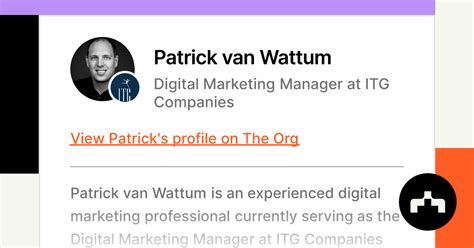 Patrick Van Wattum Digital Marketing Manager At Itg Companies The Org