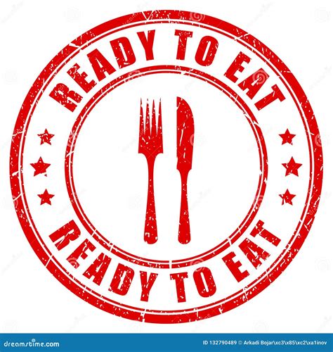 Ready To Eat Stamp Stock Vector Illustration Of Fast 132790489
