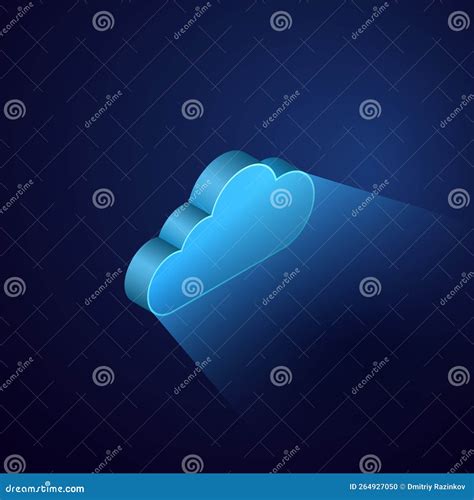 Cloud Storage Technology Digital Data Cloud Isometric Illustration