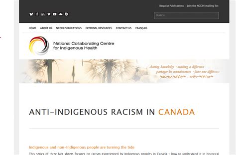 Anti Indigenous Racism In Canada National Collaborating Centre For
