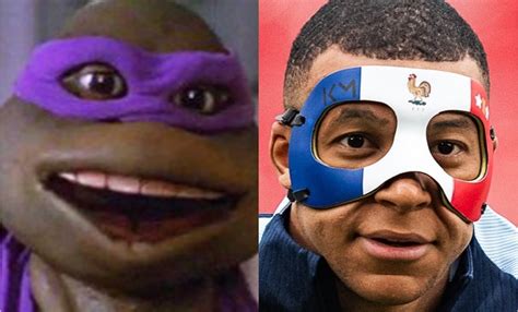 Video Kylian Mbappé Luce Máscara Al Estilo De Las Tortugas Ninja En La