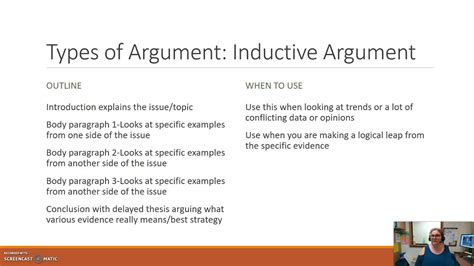 Inductive Argument Structure