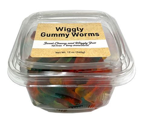 Wiggly Gummy Worms 12 Oz Container 12 Pack